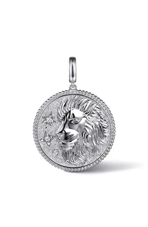 GABRIEL & CO. Zodiac Medallion With White Sapphires - Sterling Silver