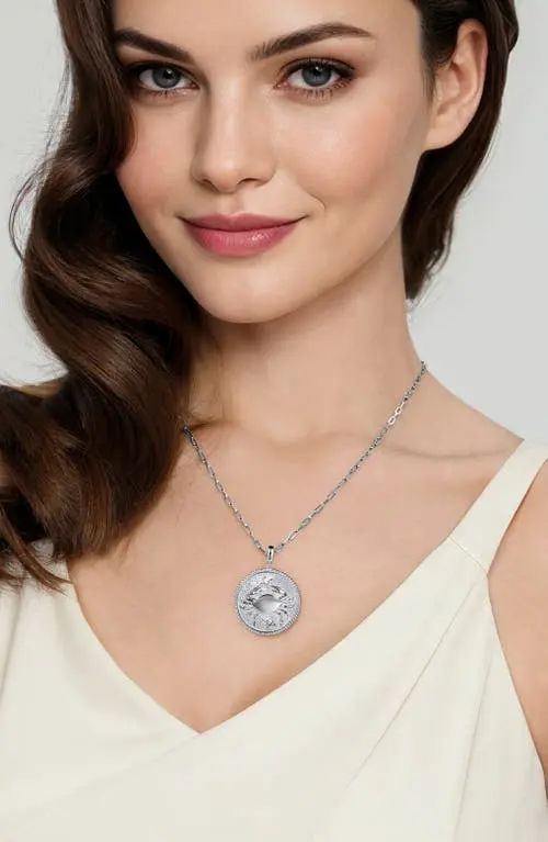 Gabriel & Co. Zodiac Medallion With White Sapphires
