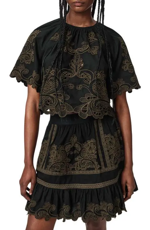 ALLSAINTS Miriam Embroidered Cotton Top