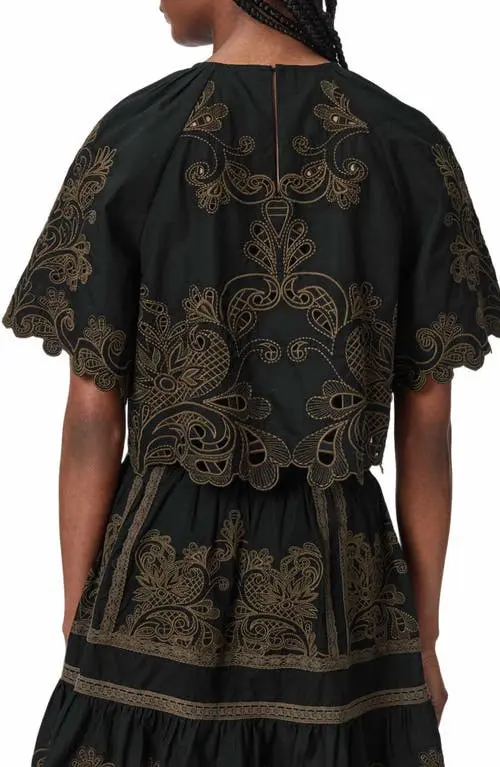 ALLSAINTS Miriam Embroidered Cotton Top