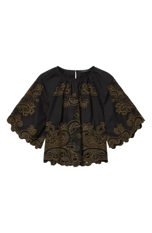 ALLSAINTS Miriam Embroidered Cotton Top