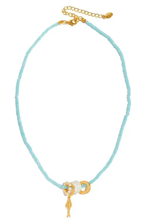 GIRLS CREW Fish Beaded Pendant Necklace