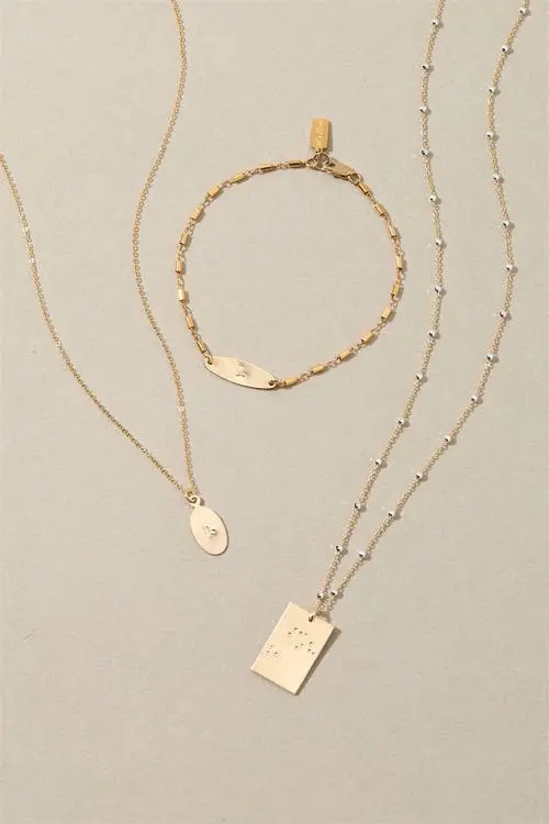 SET & STONES 14k Gold-filled Zodiac Id Bracelet