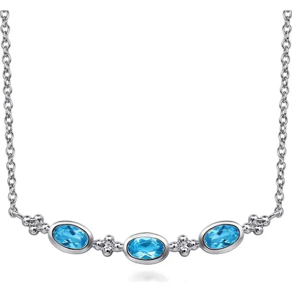 GABRIEL & CO. Blue Topaz Frontal Necklace