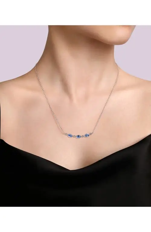 GABRIEL & CO. Blue Topaz Frontal Necklace