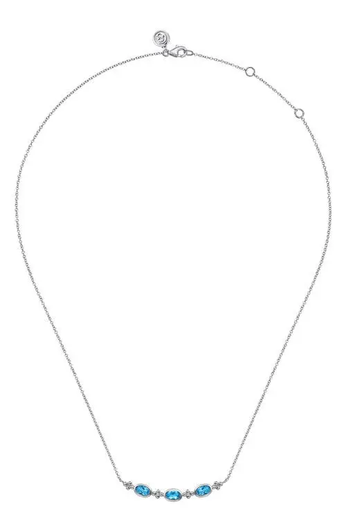 GABRIEL & CO. Blue Topaz Frontal Necklace