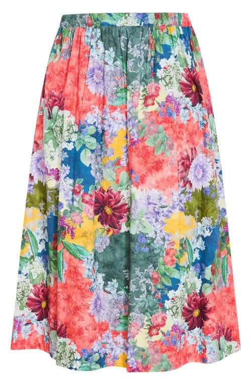 City Chic Maxi Skirt With Floral Print
