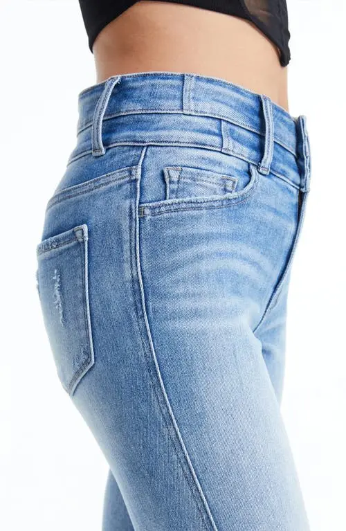 BAYEAS High Waist Flare Jeans With Ripped Knees