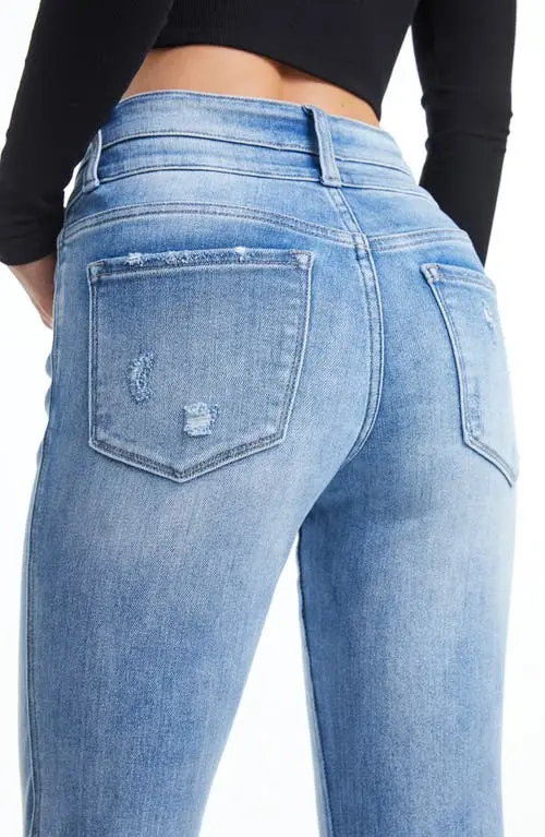 BAYEAS High Waist Flare Jeans With Ripped Knees