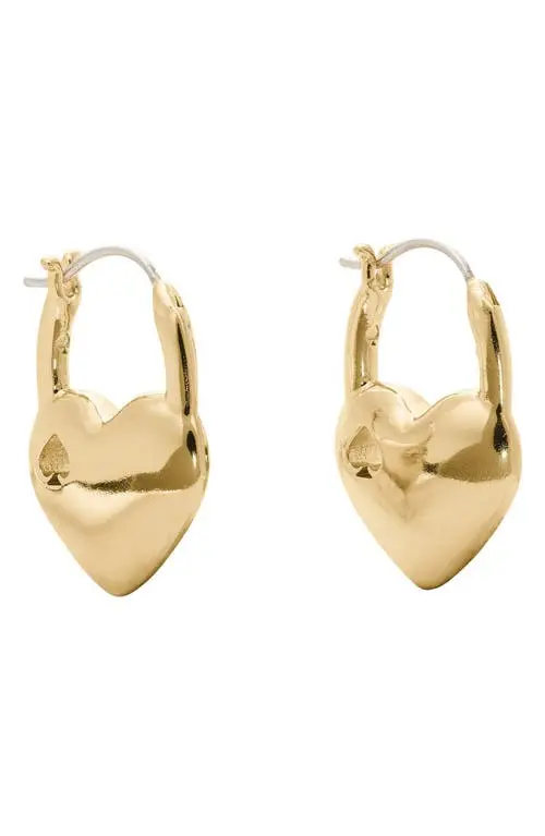 Kate Spade New York Heart Spade Huggie Hoop Earrings - Gold