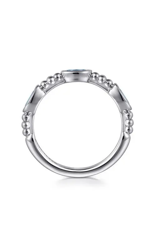 Gabriel & Co. Blue Topaz Station Ring