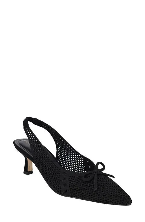 Pelle Moda Beliz Slingback Pointed Toe Kitten Heel Pump - Black