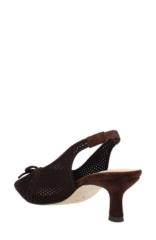 Pelle Moda Beliz Slingback Pointed Toe Kitten Heel Pump - Chocolate