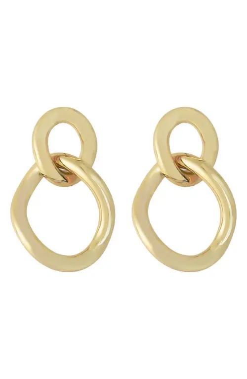 PANACEA Polished Link Drop Earrings - Gold