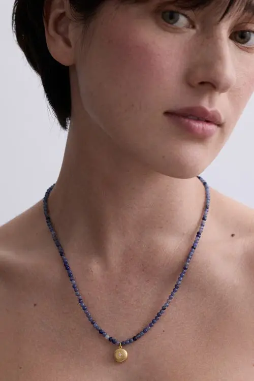 Astley Clarke Mini Biography Blue Aventurine Locket Necklace