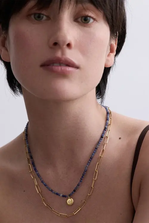 Astley Clarke Mini Biography Blue Aventurine Locket Necklace