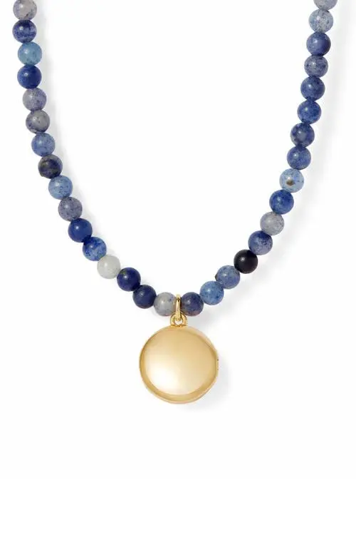Astley Clarke Mini Biography Blue Aventurine Locket Necklace