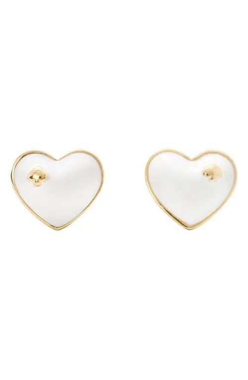 Kate Spade New York Heart Spade Stud Earrings - White