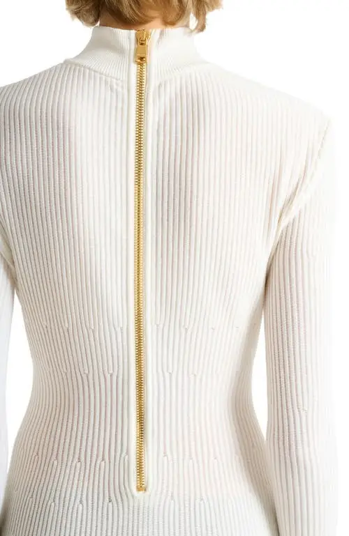Balmain Long Ribbed Knit Dress