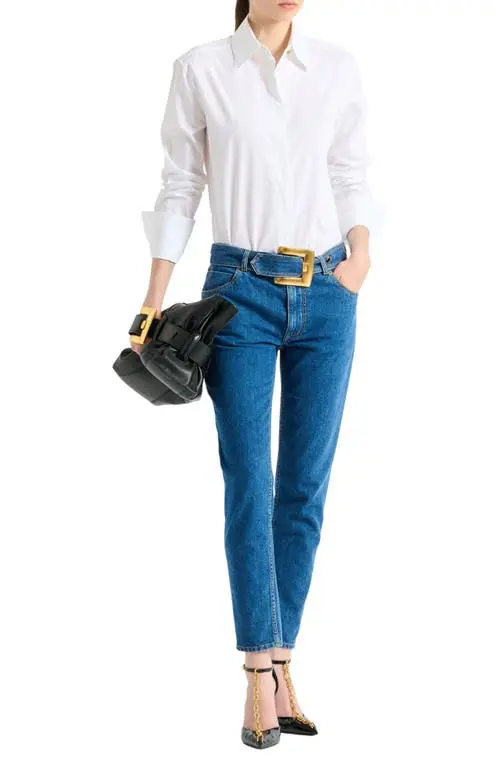 Balmain Belted Denim Jeans