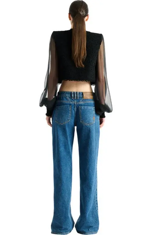 Balmain Cropped Tweed And Muslin Jacket With Decorative Buttons