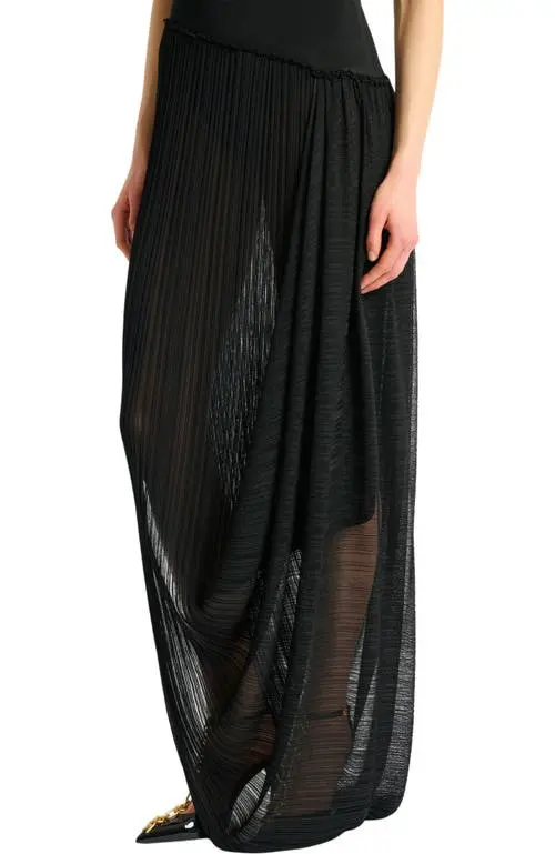 Balmain Long Draped Viscose Dress