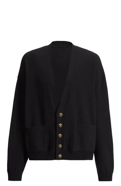 Balmain Eco-cashmere Cardigan With Lion Medallion Buttons