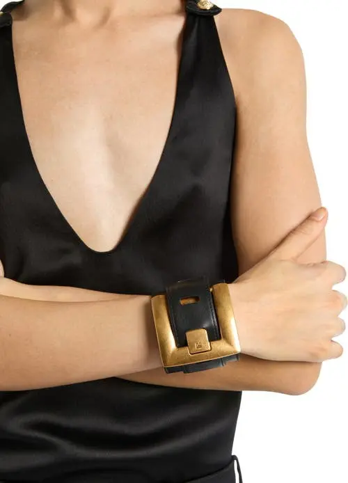 Balmain Anthem Smooth Leather Bracelet