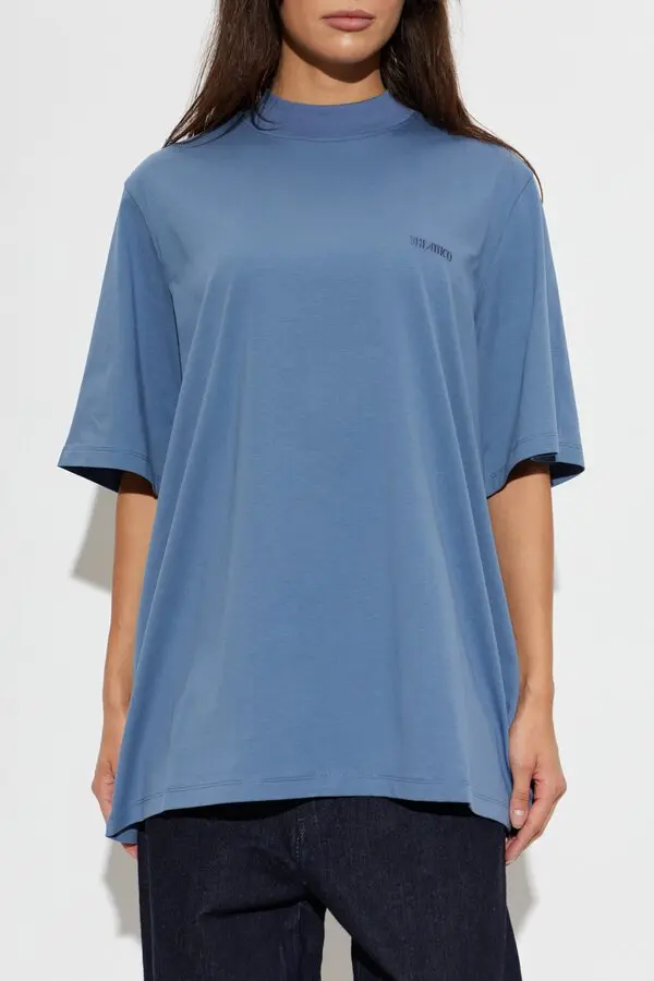 Attico Oversized T-shirt With Shoulder Pads - Blue