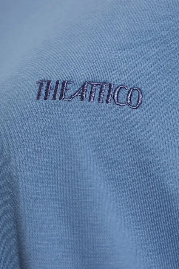 Attico Oversized T-shirt With Shoulder Pads - Blue