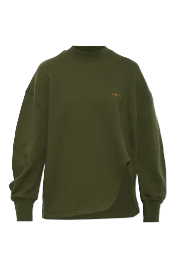 Attico Oversized T-shirt With Slit - Green