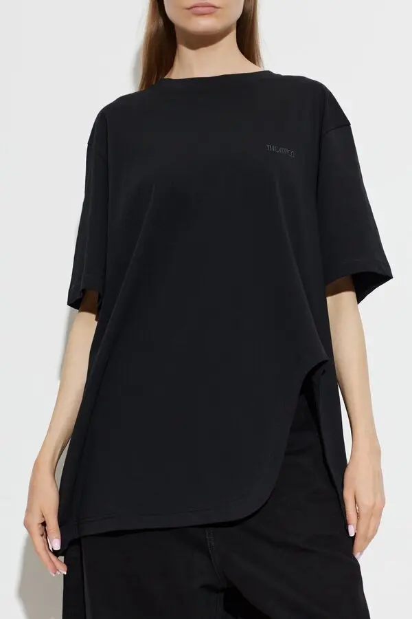 Attico Oversize’ T-shirt With A Slit - Black