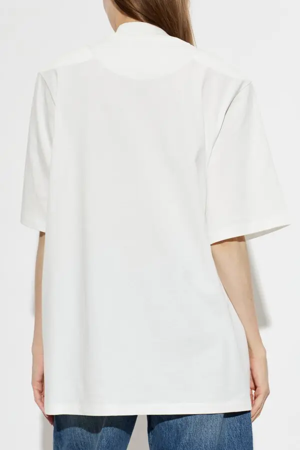 Attico Padded Shoulder High Neck T-shirt
