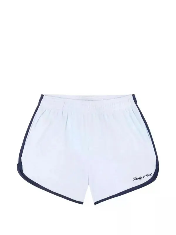 SPORTY & RICH Logo-embroidered Track Shorts - Blue