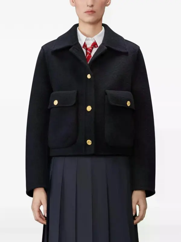 Thom Browne Bell-sleeve Wool Jacket - Blue