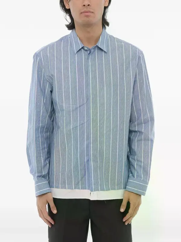 Neil Barrett Striped Boxy-fit Shirt - Blue