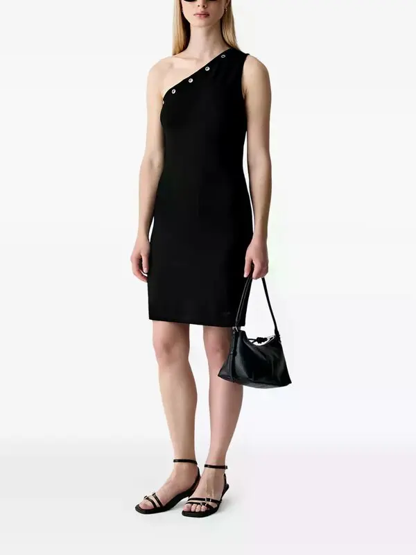 Karl Lagerfeld One-shoulder Mini Dress With Eyelet Embellishments