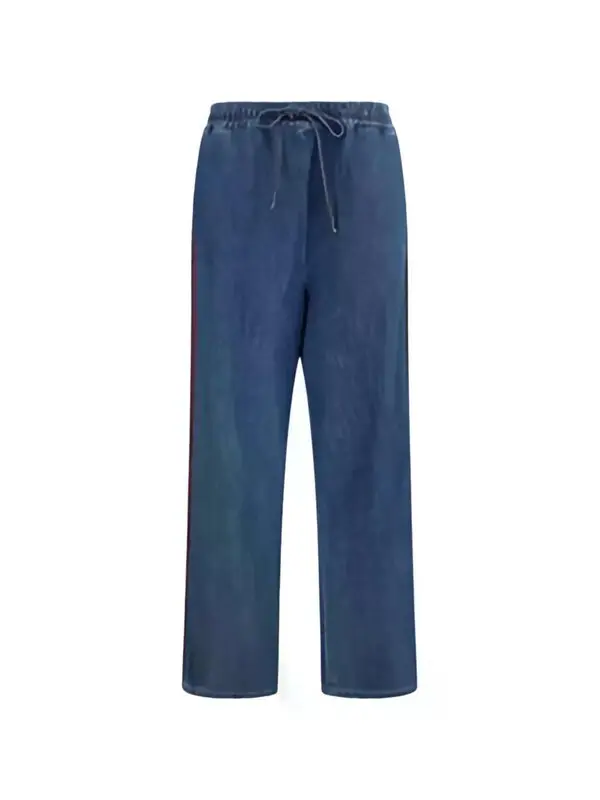 Valentino Garavani Piped-trim Vlogo Jeans - Blue