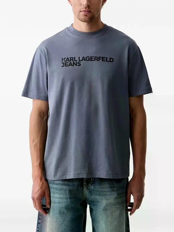 Karl Lagerfeld Logo-print Crew-neck T-shirt - Blue