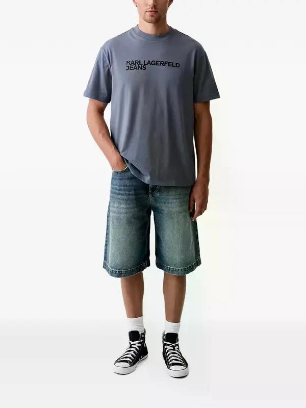 Karl Lagerfeld Logo-print Crew-neck T-shirt - Blue