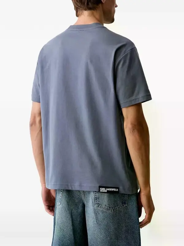 Karl Lagerfeld Logo-print Crew-neck T-shirt - Blue