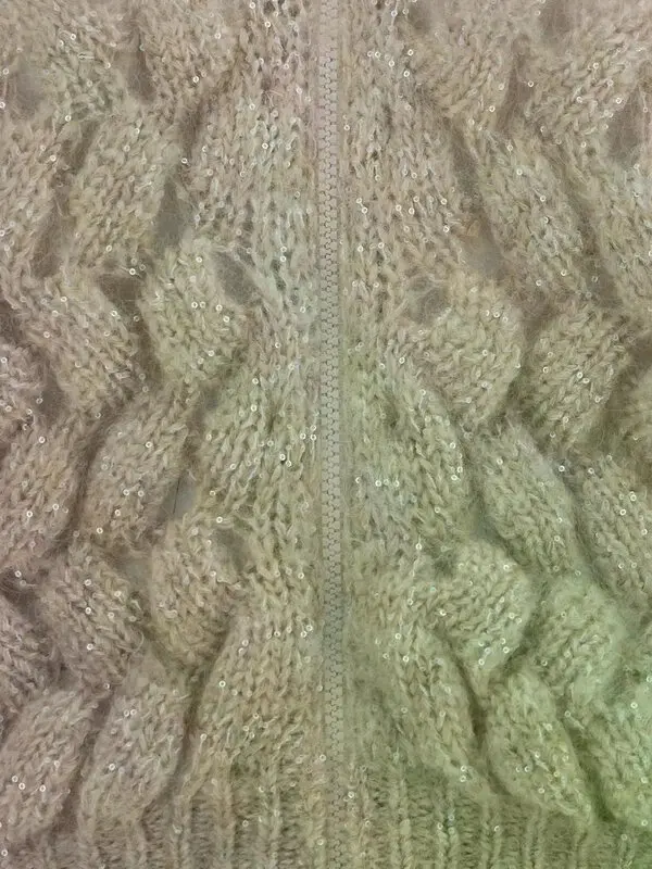 Brunello Cucinelli Chunky Knit Cardigan With Sequin Embellishments