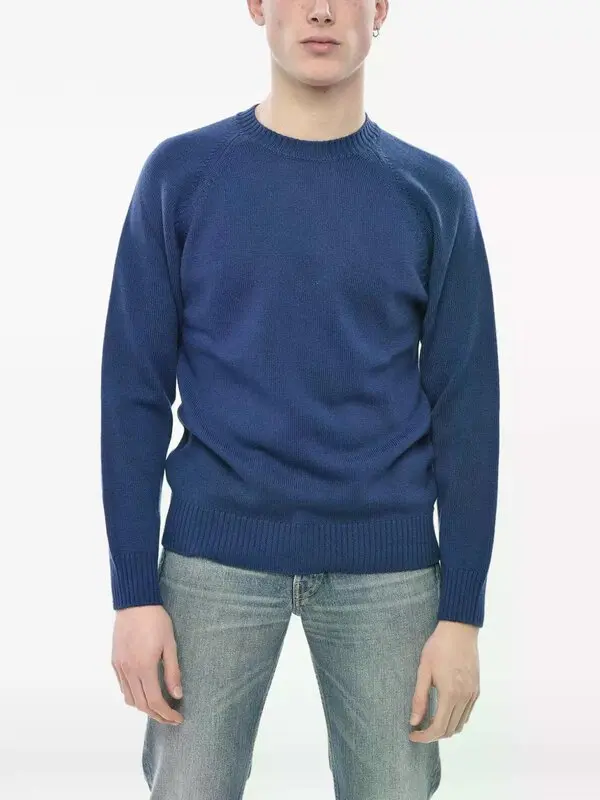 PAOLO PECORA Crew Neck Long-sleeve Sweater - Blue