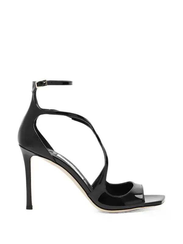 JIMMY CHOO Azia Patent-leather Sandals - Black