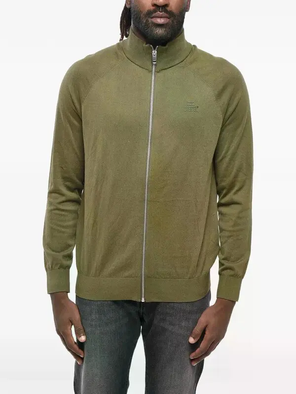 DIESEL® Long-sleeve Zip-fastening Cardigan - Green