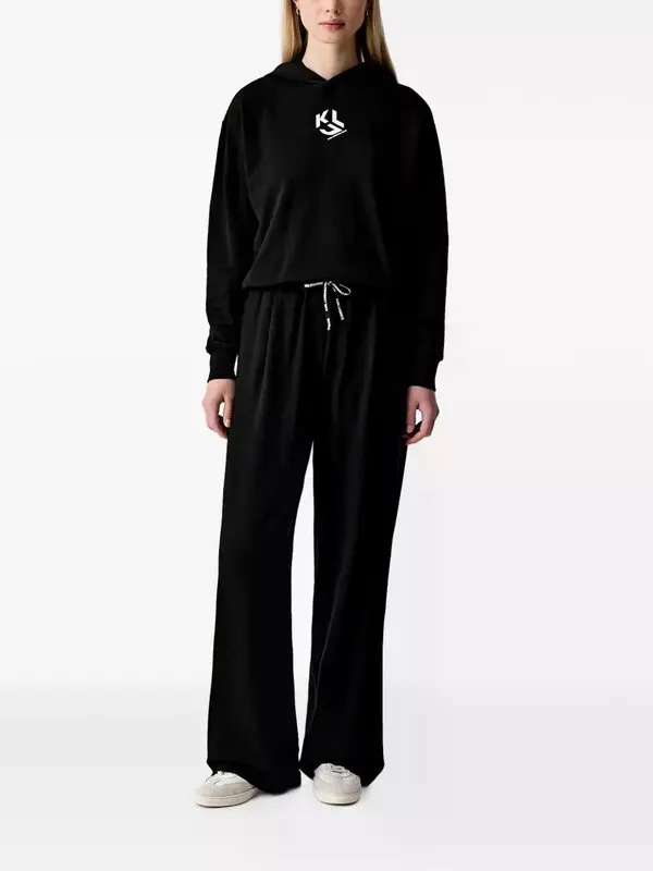 Karl Lagerfeld Logo Drawstring Wide-leg Trousers