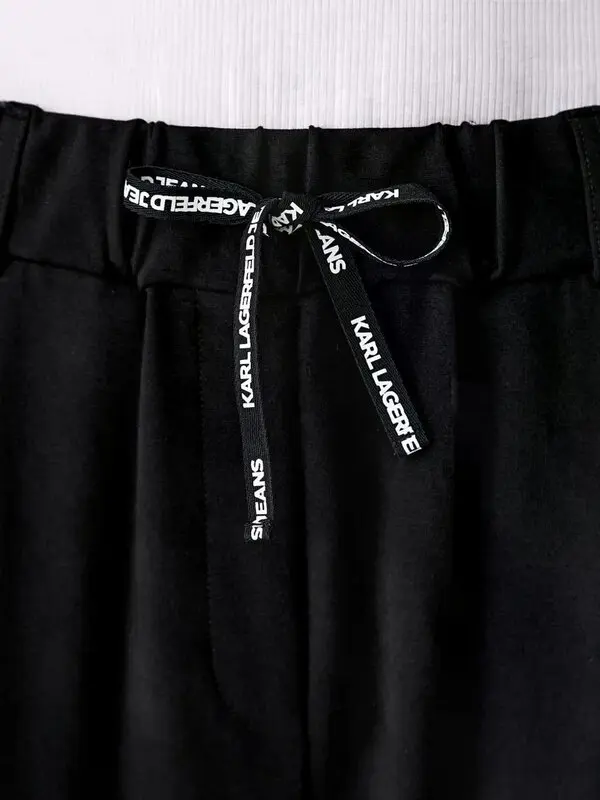 Karl Lagerfeld Logo Drawstring Wide-leg Trousers