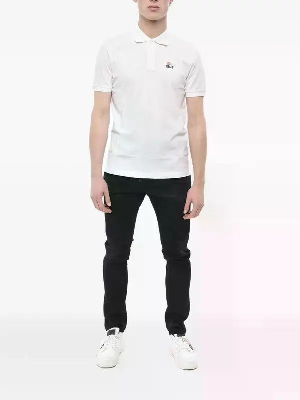 DIESEL® Logo-print Piqué-textured Polo Shirt