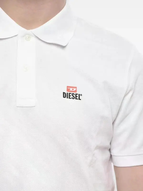 DIESEL® Logo-print Piqué-textured Polo Shirt