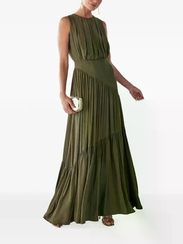 BWLDR Pleated Tiered Maxi Dress